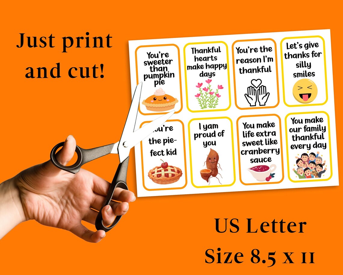 Printable School Lunch Box Notes for Kids, Thanksgiving Lunch Box Notes ...