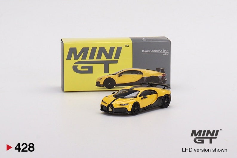 Mini GT Bugatti Chiron Pur Sport Yellow - MGT00428 1:64 Diecast Car ...
