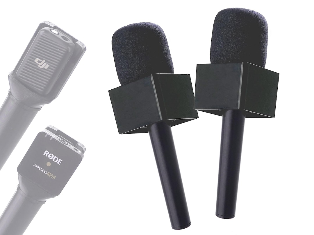 2pc Interview Handles With Flag Boxes for DJI Mic, Hollyland Lark ...