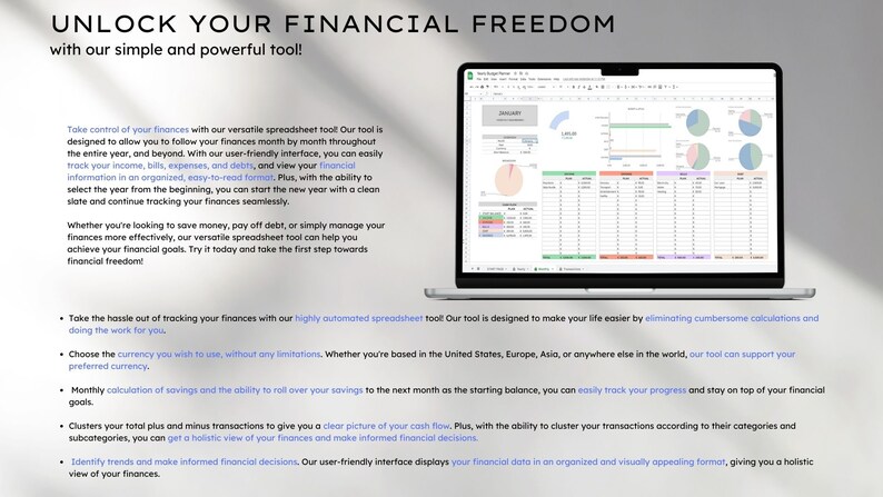 Annual Budget Spreadsheet Monthly Finances Plan Budget Yearly Tracking ...