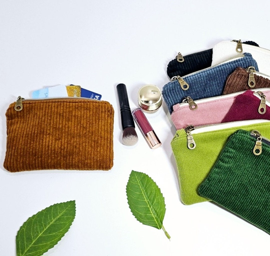 Corduroy Zipper Pouch, 24 Different Colors Available, Coin Change ...