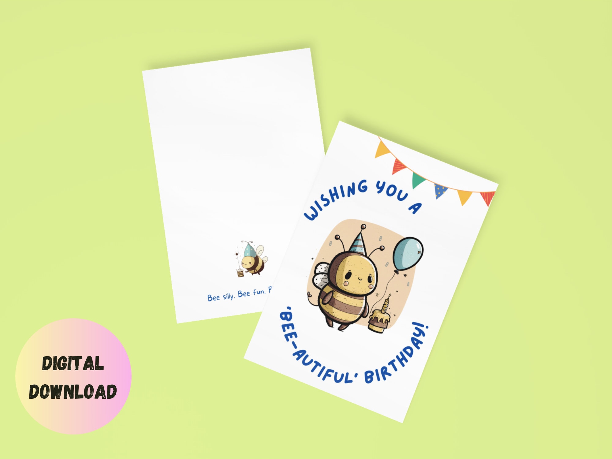 Bee Birthday Card, Printable Birthday Card, Birthday Card Puns, 5x7 ...