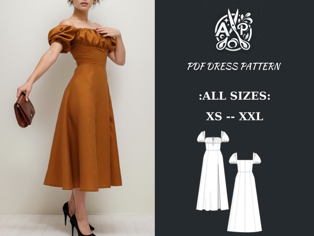 Vintage Class Dress Pattern Cottage Core Dress Milkmaid Dress Pattern ...