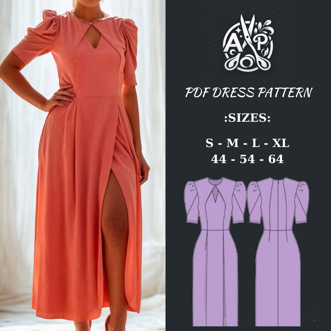 Prom Dress Pattern | Evening Dress Pattern | Sewing Pattern | Maxi Slit ...