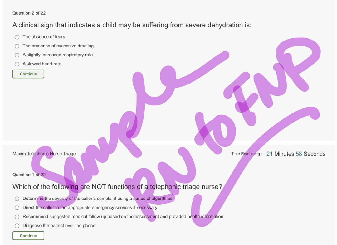 Relias/maxim Telephonic Triage Nurse Exam Questions - Etsy