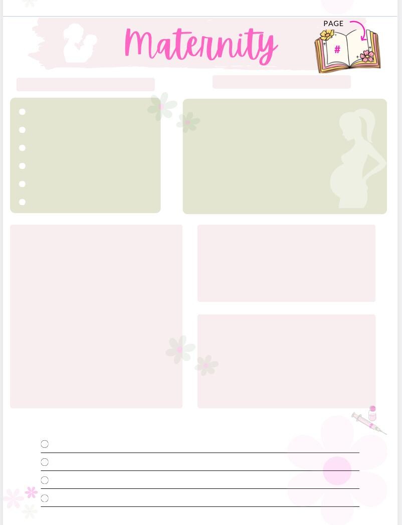 Nursing Study Maternity Template Bundle - Etsy