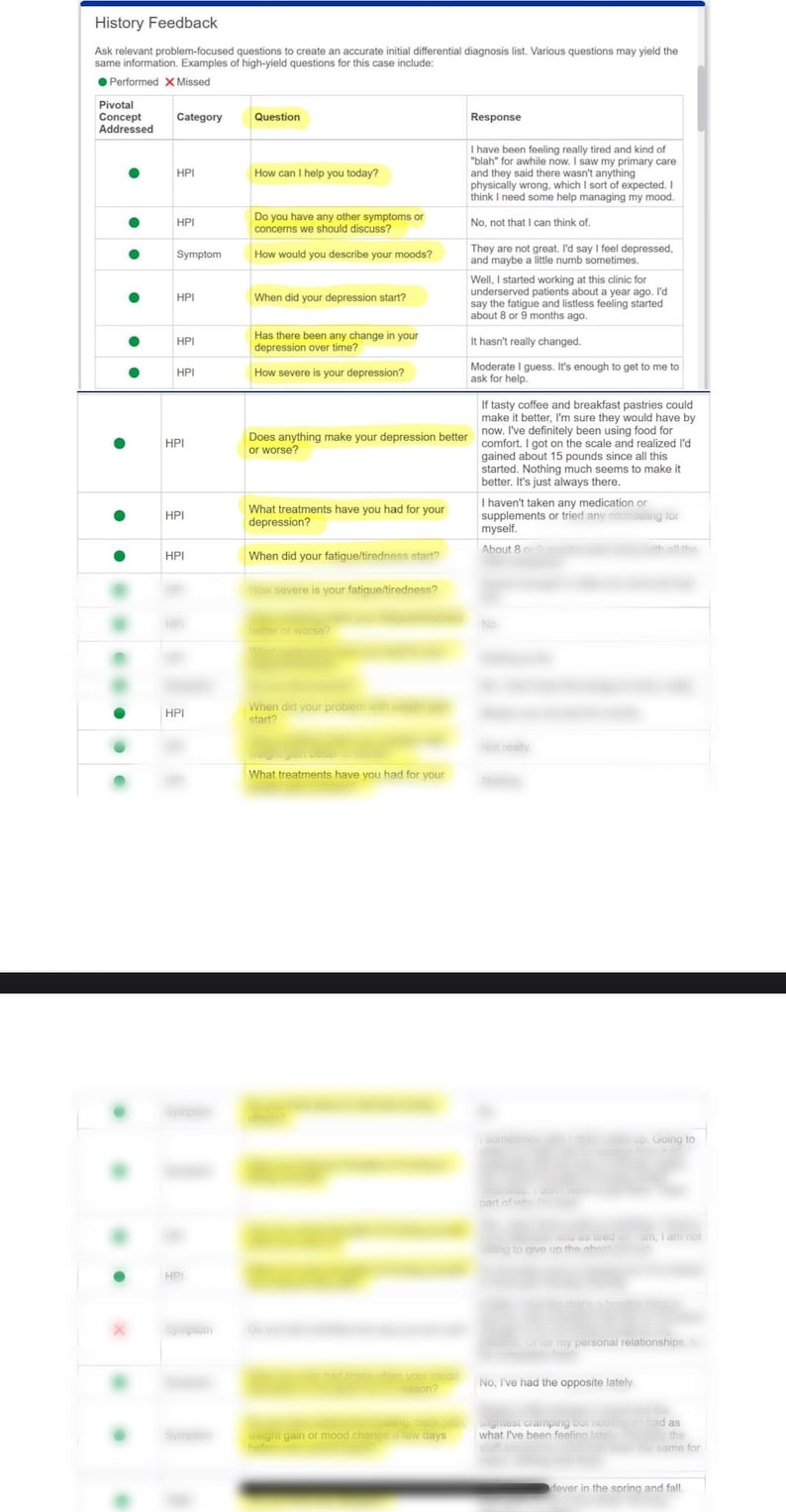 Rose Cooke Ihuman FULL Assignment, History Feedback HPI Questions for ...