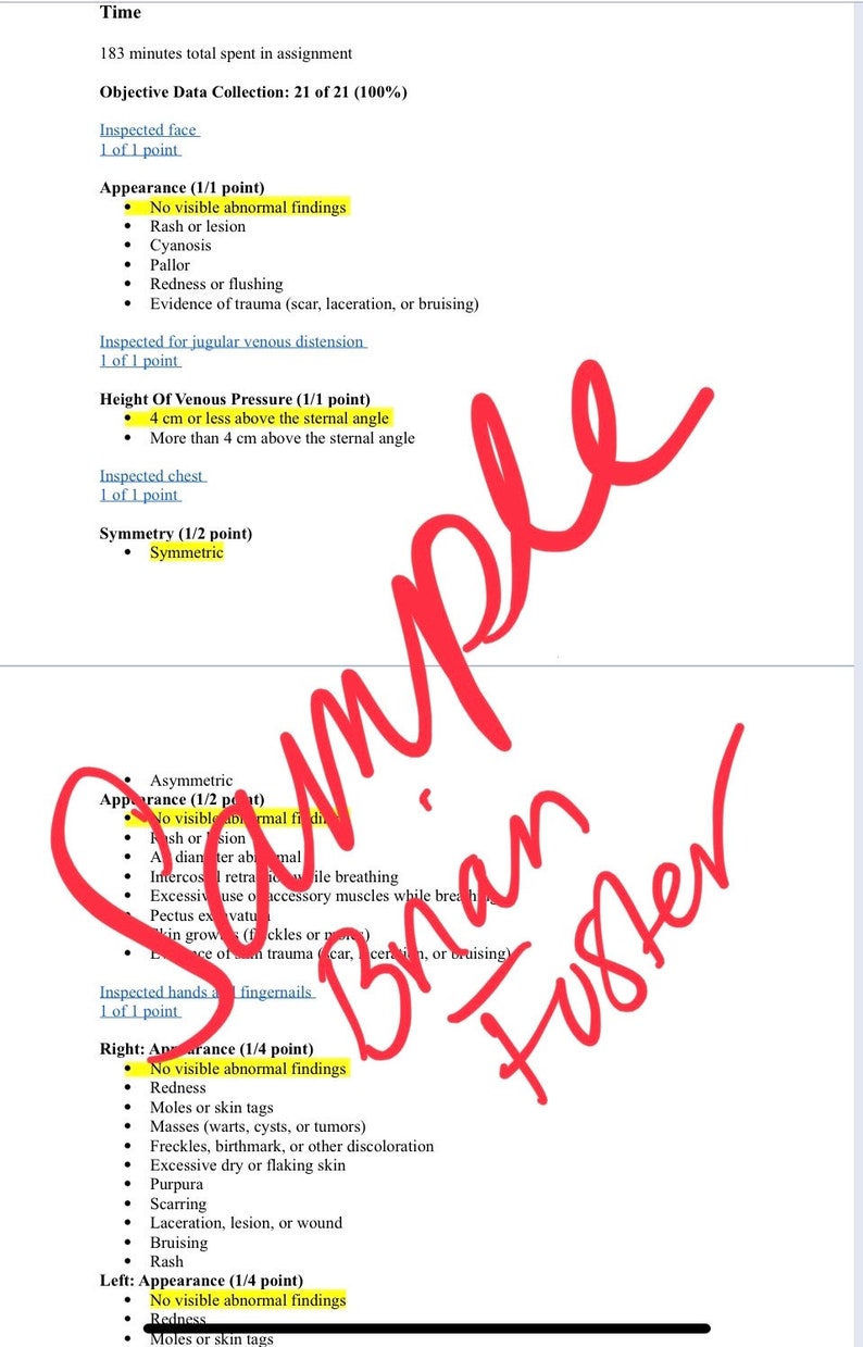 Shadow Health Brian Foster Focused Exam Chest Pain - Etsy