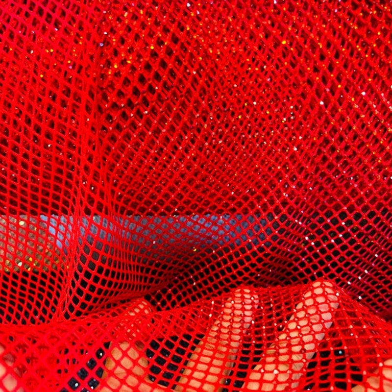 Rhinestone Fishnet Fabric - Etsy
