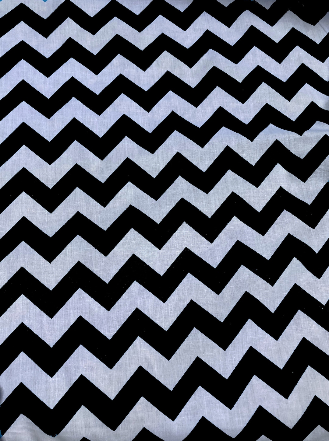 Black on White Chevron Zig Zag Poly Cotton Fabric - 58-60" Wide 1 Inch ...