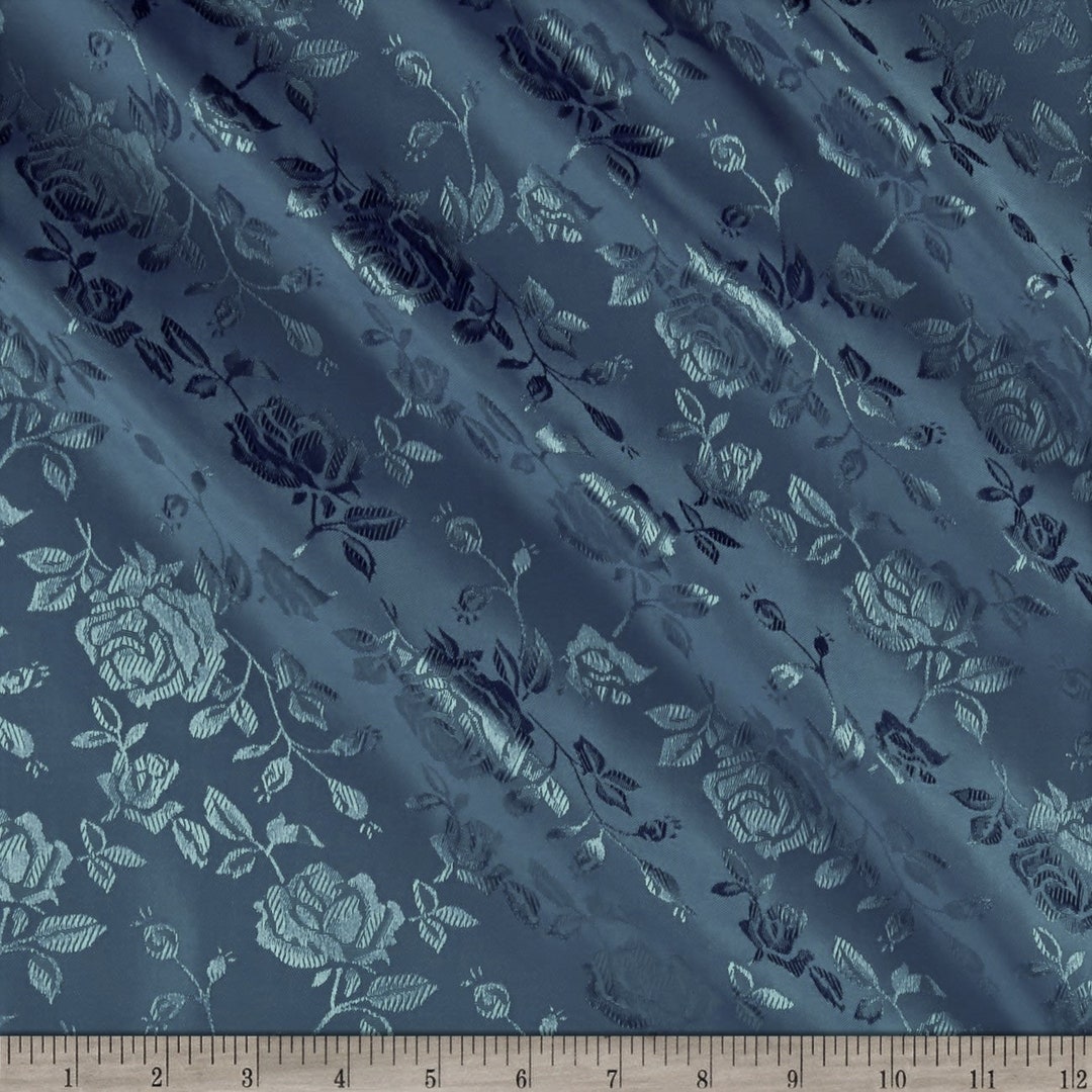 Coppen - 60" Wide Polyester Flower Brocade Jacquard Satin Fabric, Sold ...