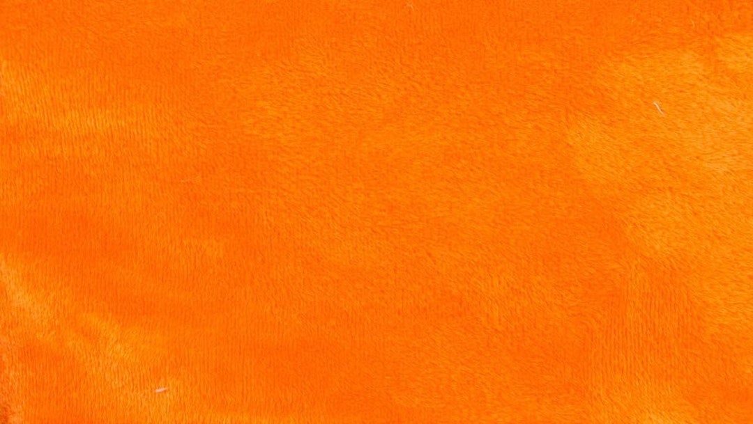 Orange Minky Smooth Soft Solid Plush Faux Fake Fur Fabric Polyester ...