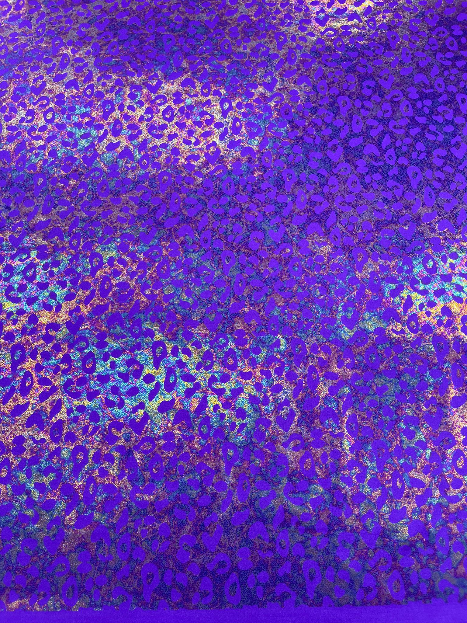 Leopard Oil Spill Metallic Print on a Stretch Nylon Spandex Tricot ...