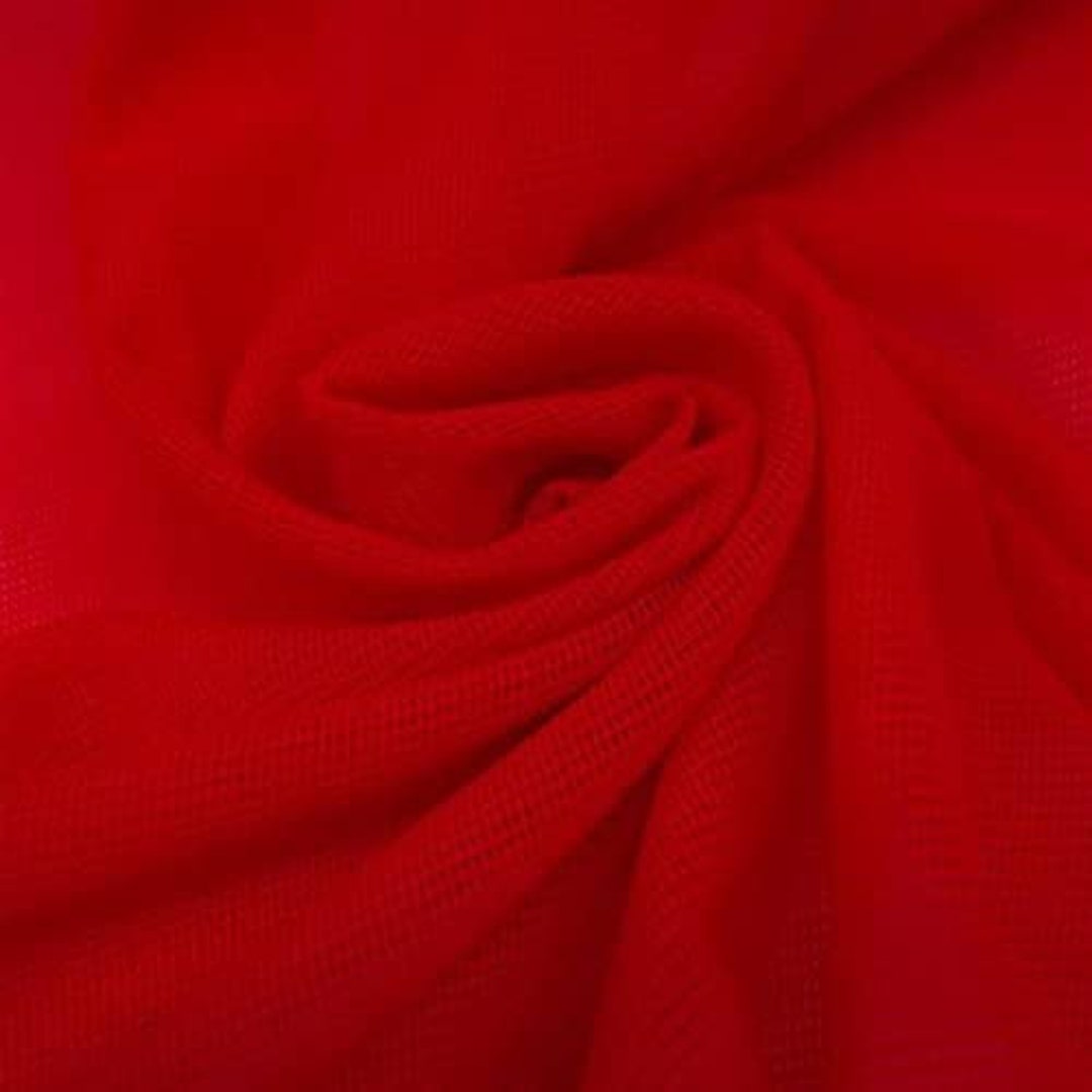 Red - Solid Stretch Power Mesh Fabric Nylon Spandex. 58/60" Wide, Sold ...