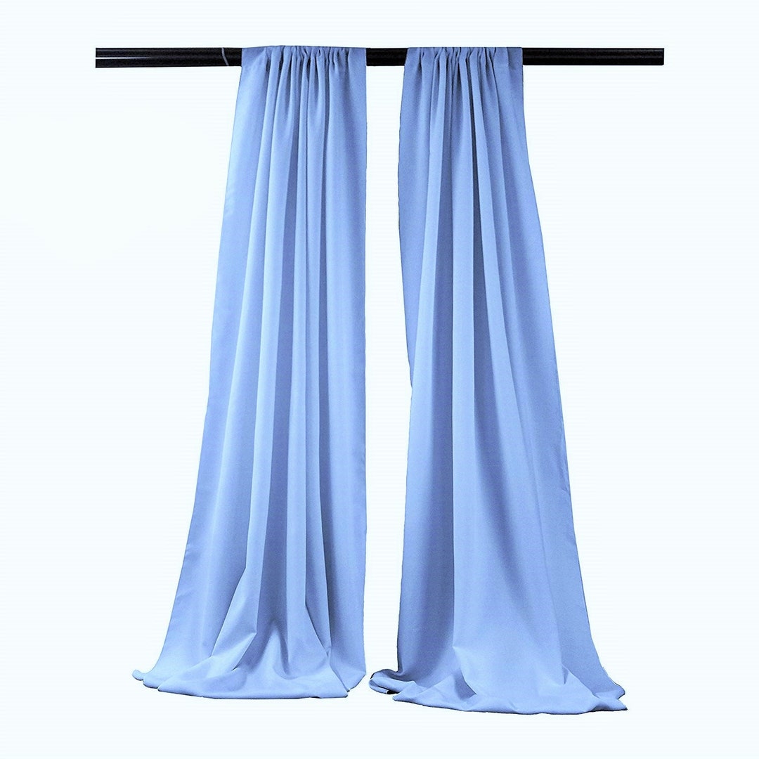 Light Blue - 2 Panels Backdrop Drape, All Sizes Available in Polyester ...