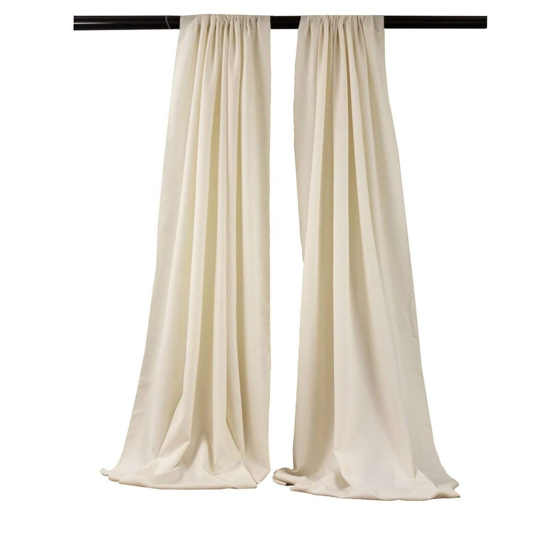Ivory - 2 Panels Backdrop Drape, All Sizes Available in Polyester ...
