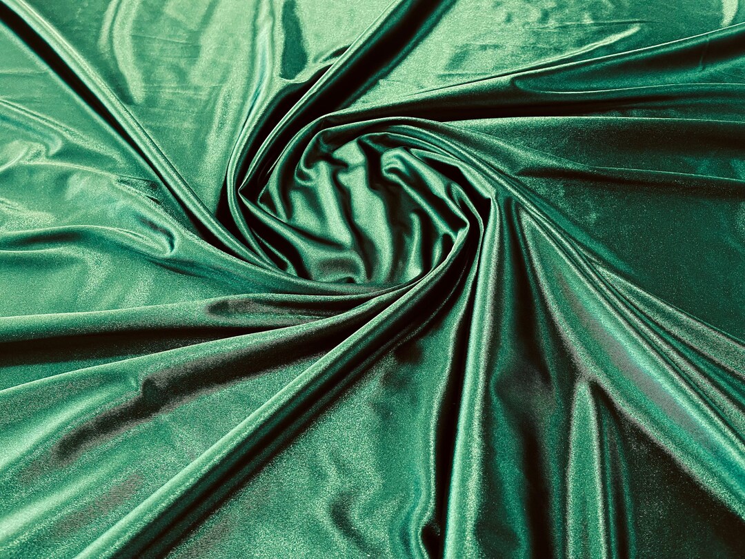 Hunter Green Deluxe Shiny Polyester Spandex Fabric Stretch 58" Wide ...
