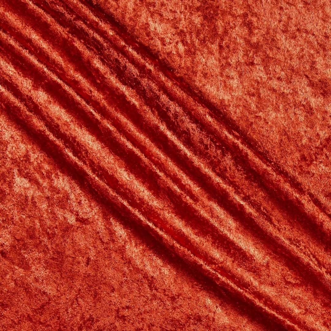 Rust 59/60" Wide Crushed Stretch Panne Velvet Velour Fabric Sold by the ...