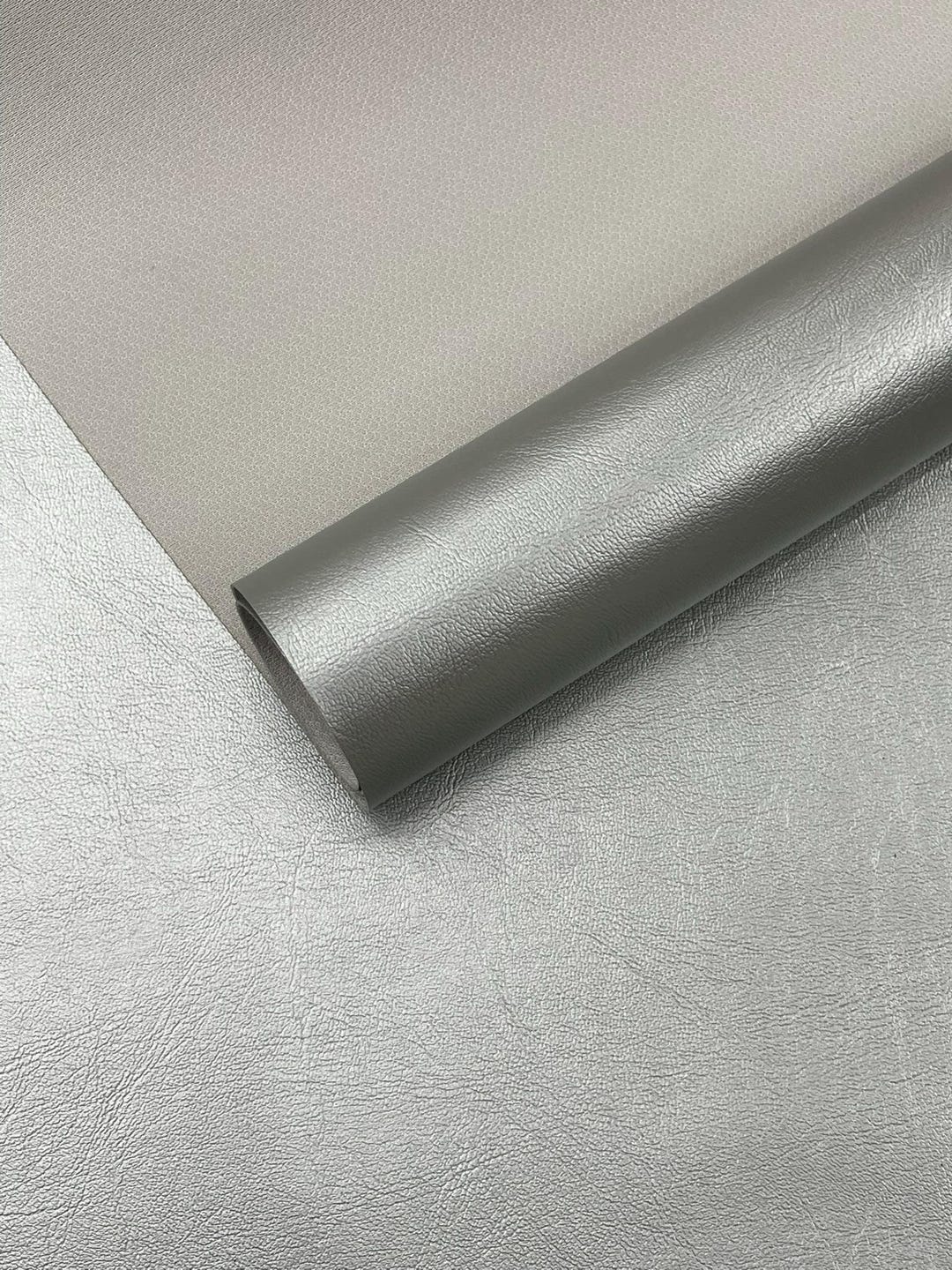 Metallic Silver Marine Vinyl Fabric Sold by the Yard/vinyl Fabric Faux ...