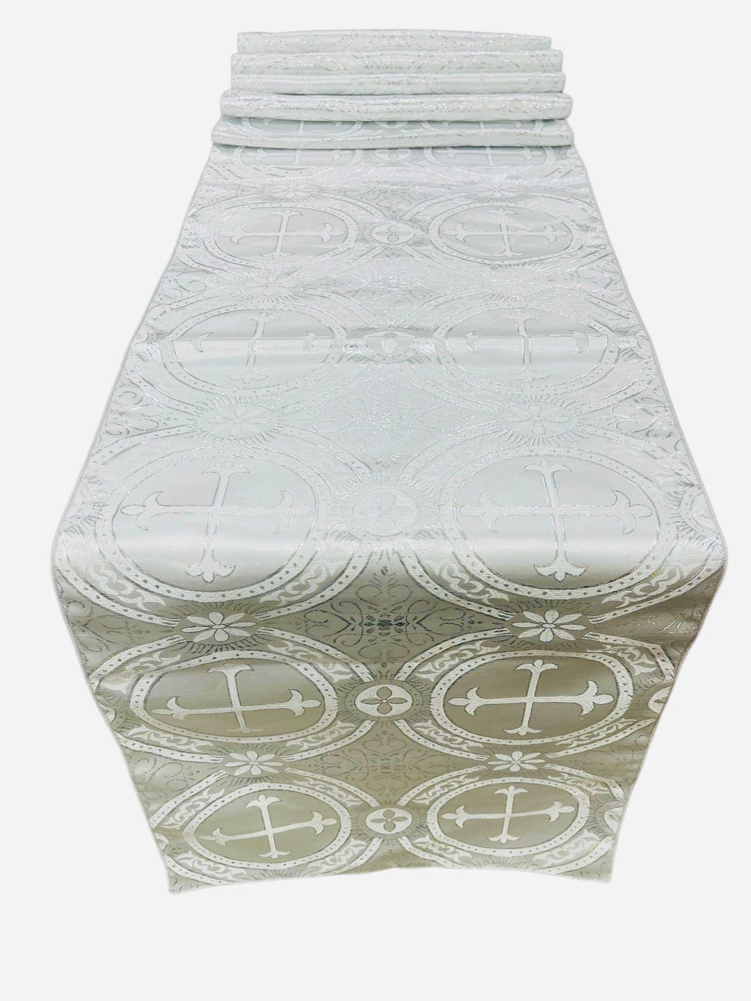 Religious Brocade Runner Tablecloth | Liturgical Fabric | Runner ...