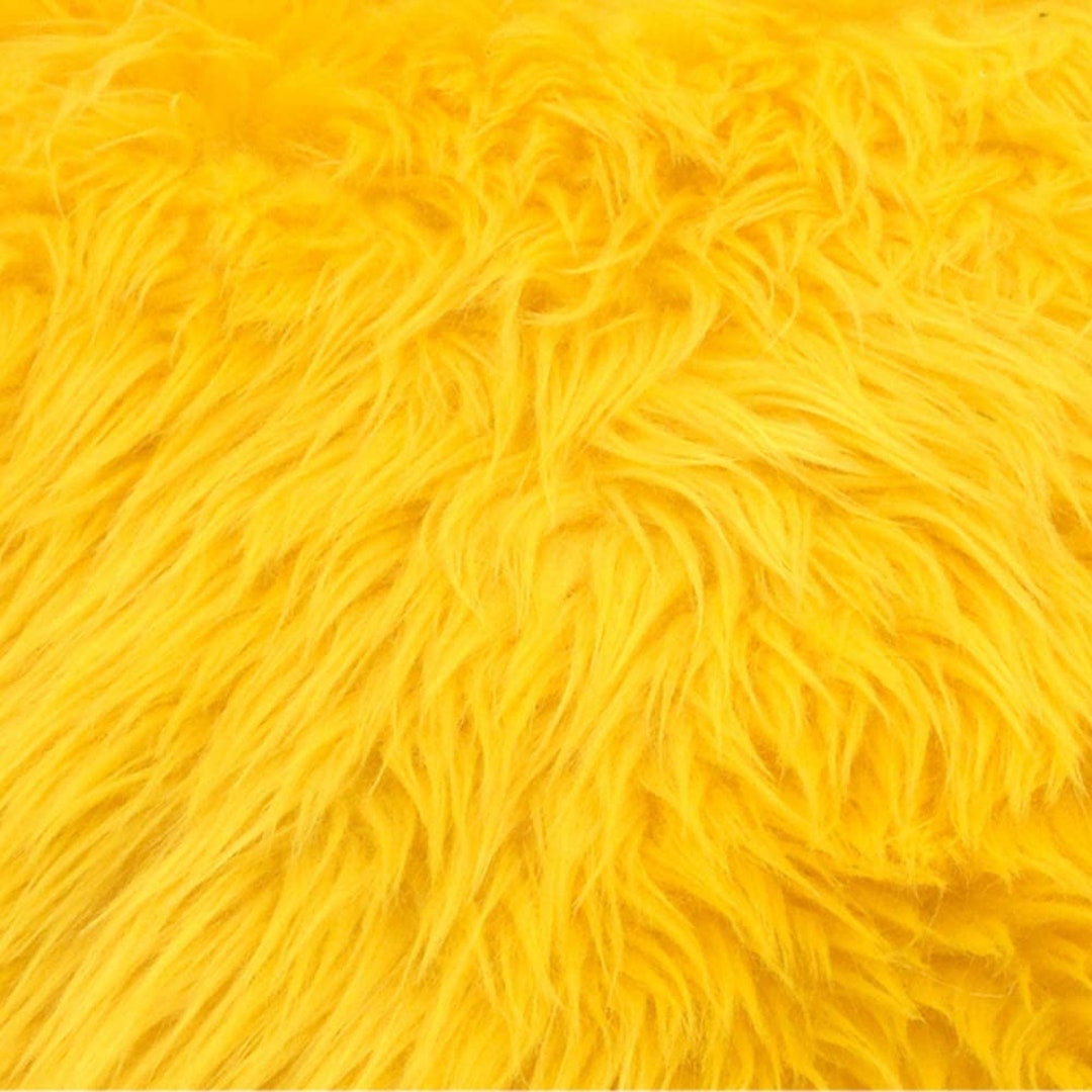 Yellow Shaggy Faux Fur Fabric by the Yard - Etsy