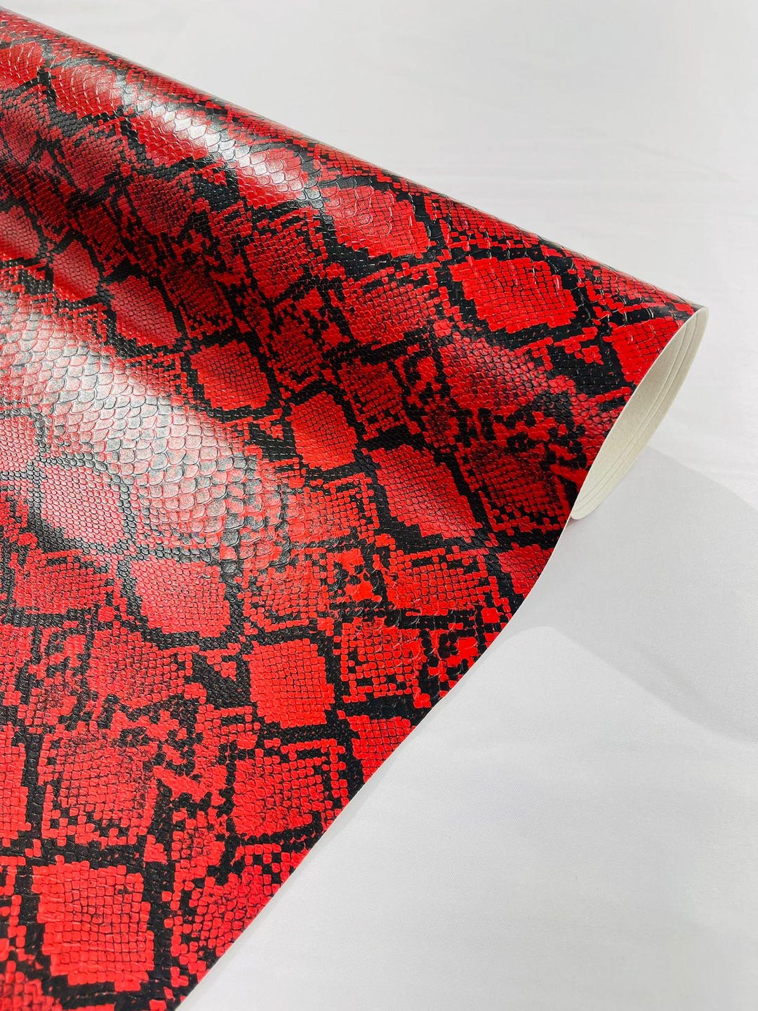54" Wide Snake Fake Leather Upholstery, 3-D Viper Snake Skin Texture ...