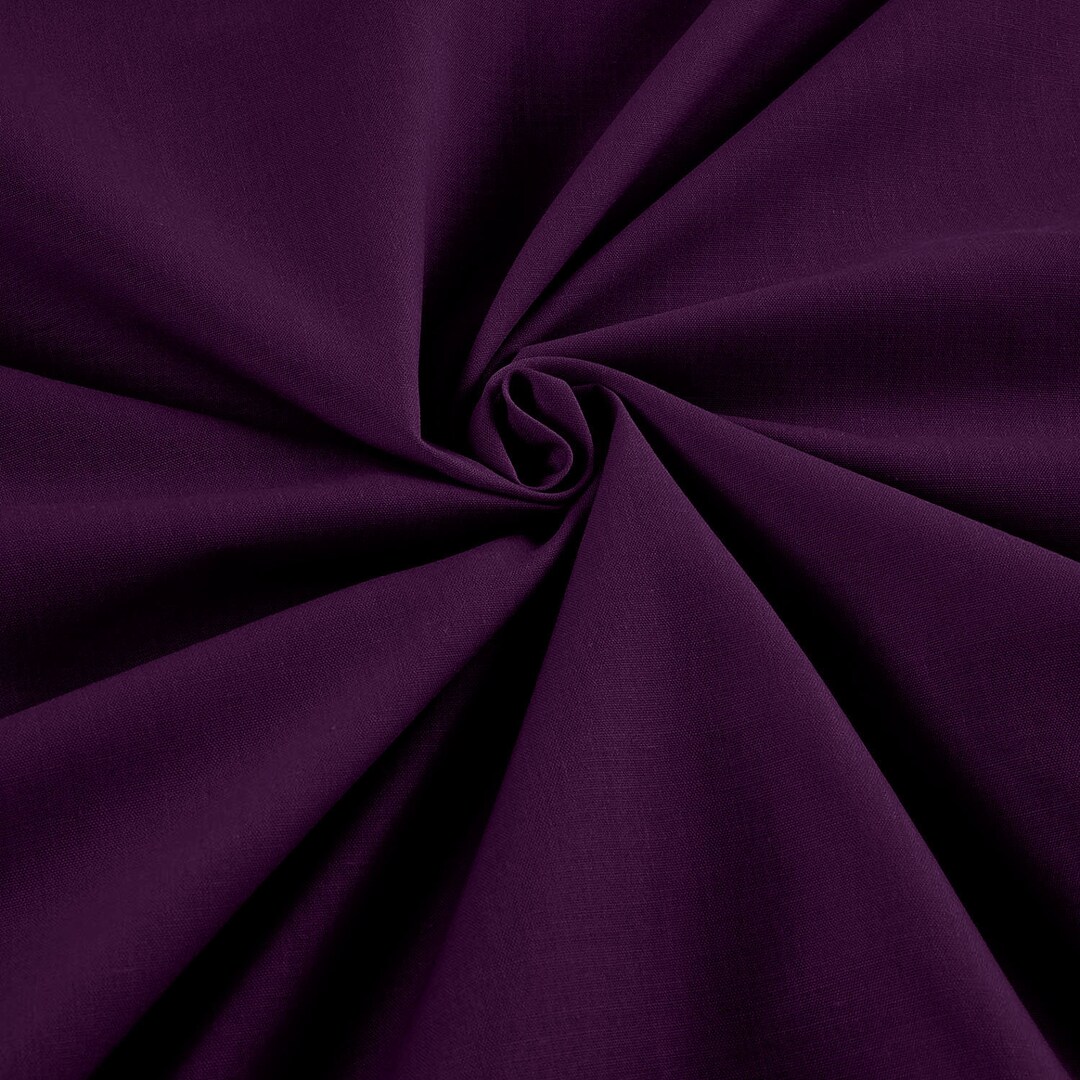 Plum - Solid Poly Cotton Fabric - Sold by the Yard 58"/60" Width DIY ...
