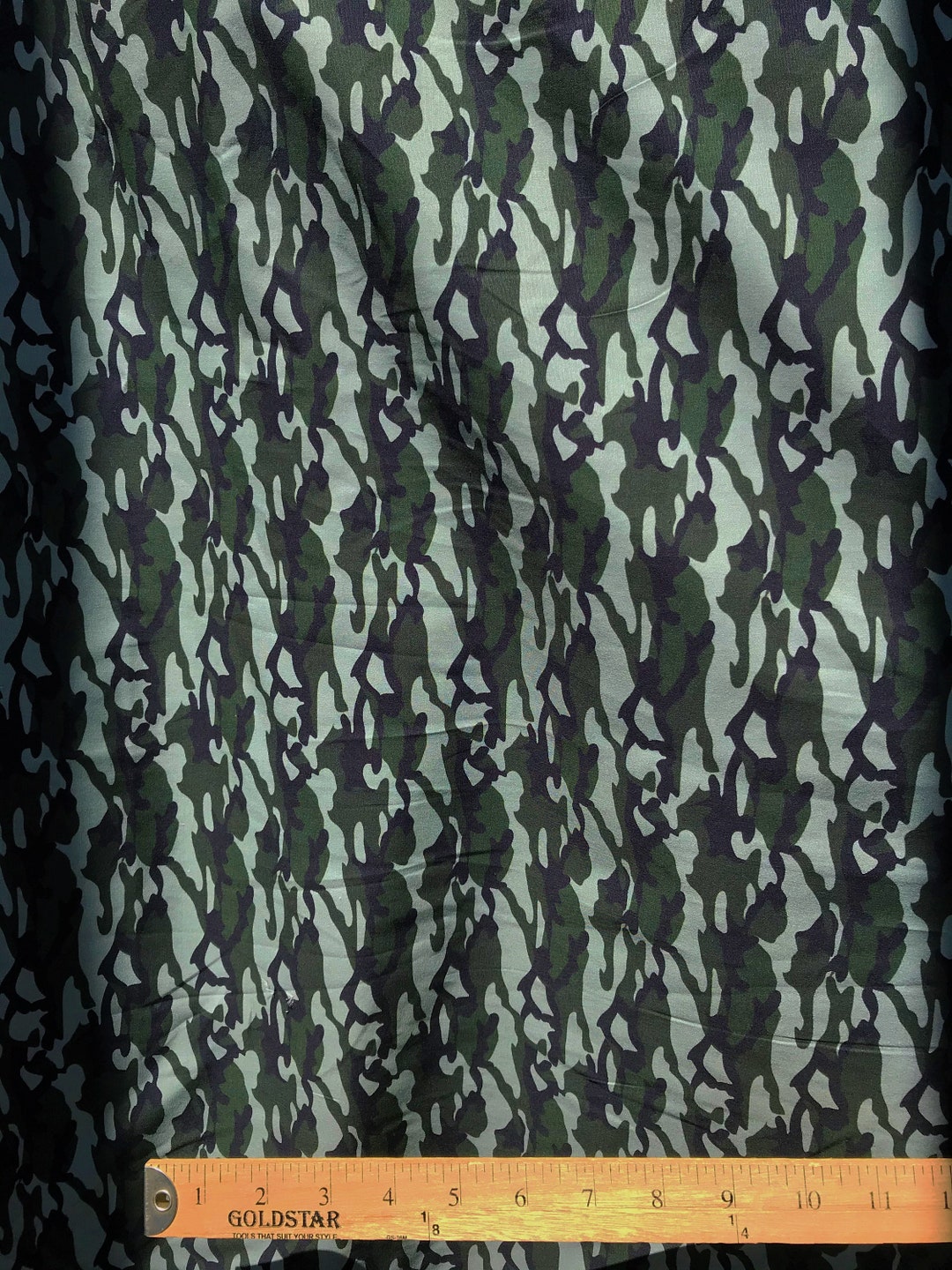 Green Camo Print Poly Cotton Fabric 58