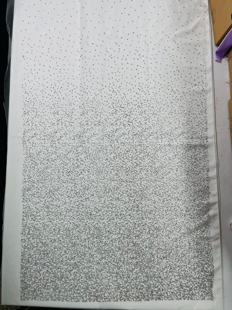 Glitter Rhinestones on Mesh Fabric, | Glimmer | Sparkle Fabric (by the ...
