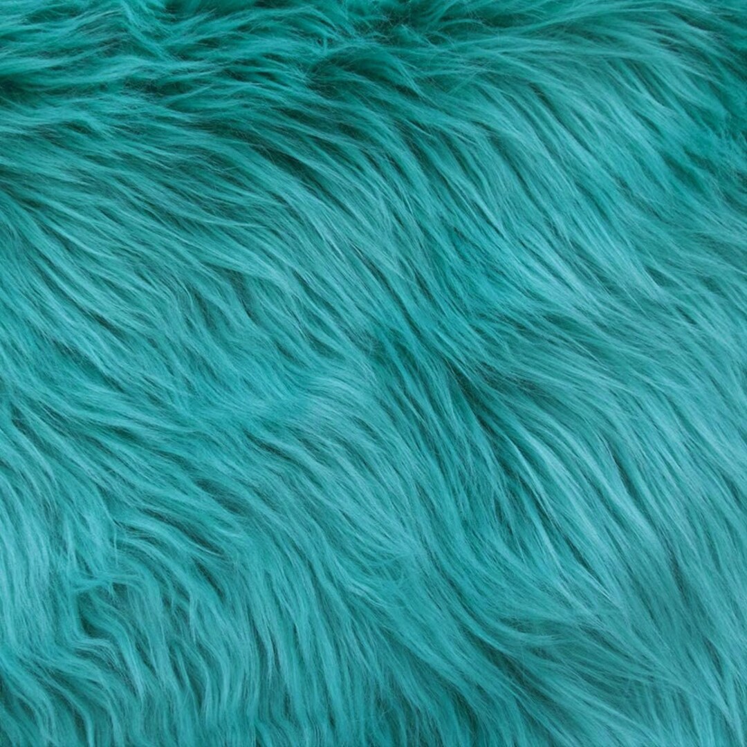 Turquoise Shaggy Faux Fur Fabric by the Yard - Etsy