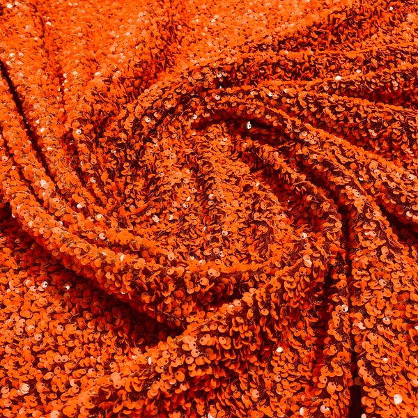 Burnt Orange Velvet Sequin Fabric - Etsy