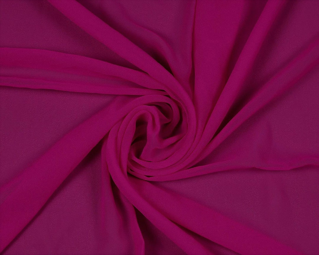 Magenta - 100% Polyester Soft Light Weight, Sheer, See Through Chiffon ...