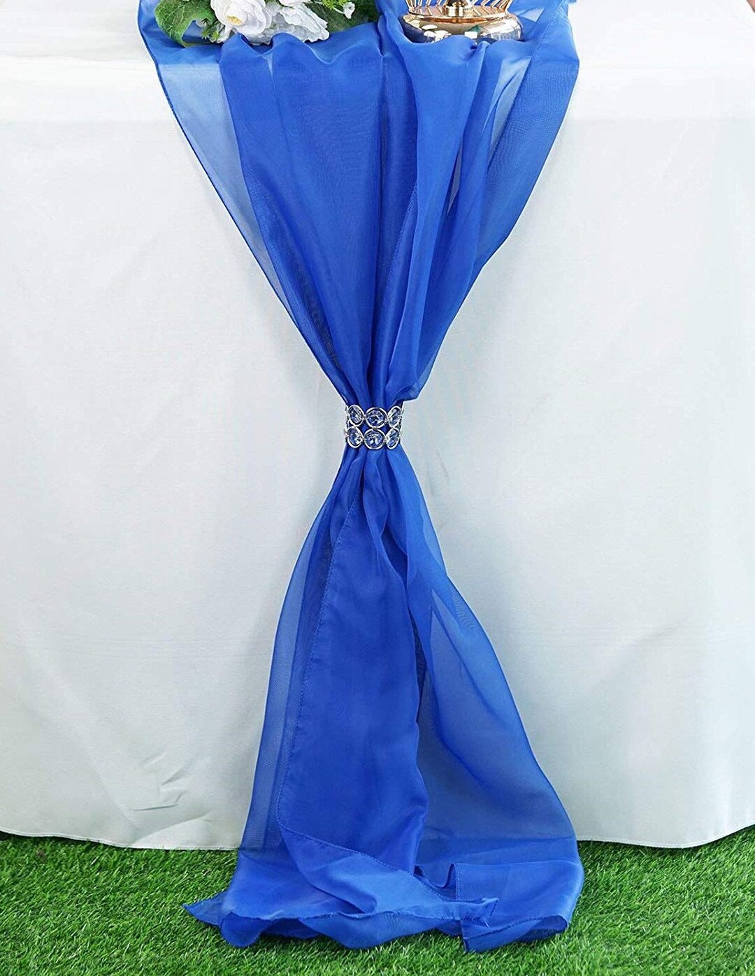 Royal Blue - VIP TEXTILE INC, Chiffon Table Runner Extra Long, Wedding ...