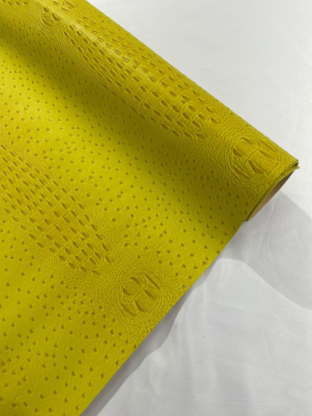 54” Wide Gator/ostrich Two Tone Fake Leather Upholstery, 3-D Crocodile ...