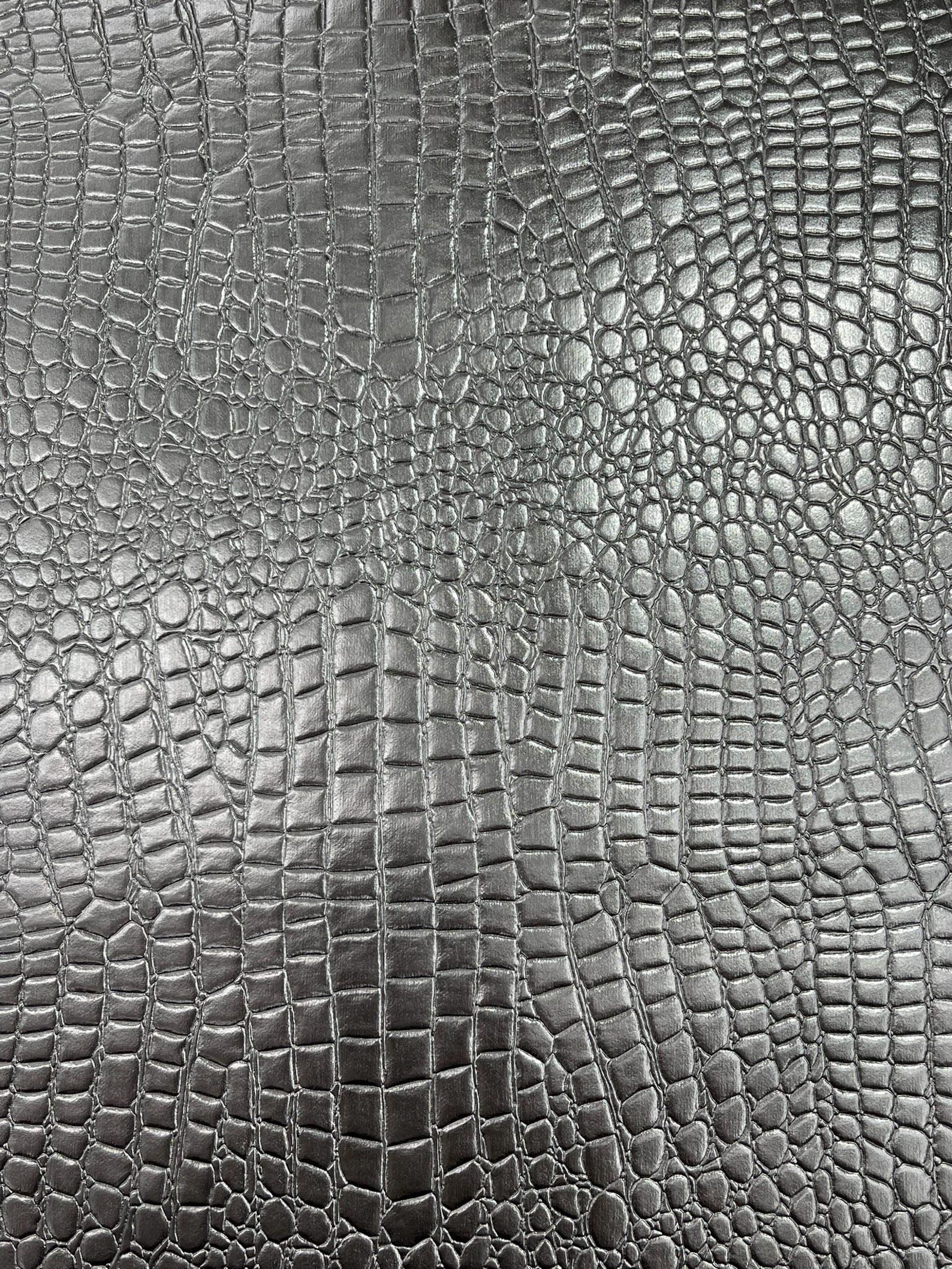 Silver Shiny Alligator 3D Embossed Vinyl Fabric, 54" Wide Upholstery ...
