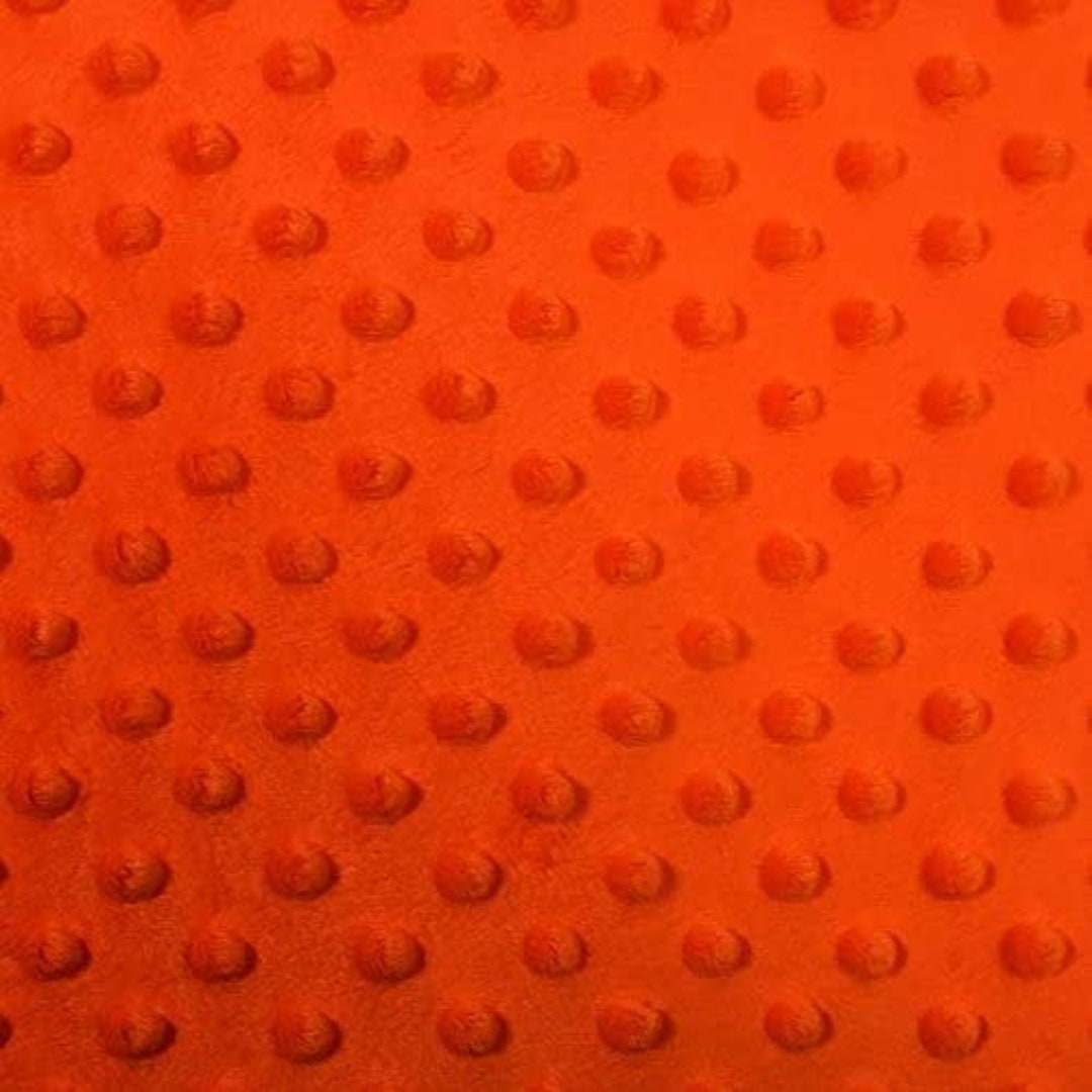 Neon Orange 100% Polyester Minky Dimple Dot Soft Fabric SEW Craft. 58 ...