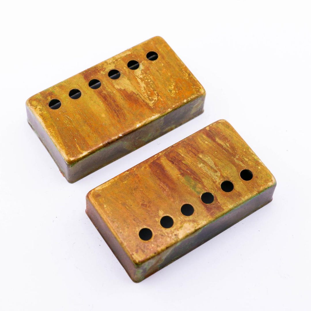 AGP ™ - PAF Aged Relic Nickel Humbucker Cover Set 49.2mm Pole Spacing ...