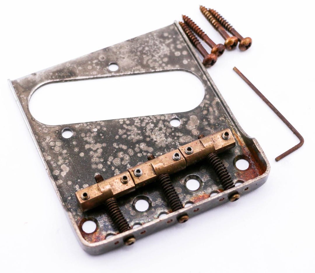 AGP ™ Telecaster ® Cut Down Sides Aged Relic 3-saddle Bridge With ...
