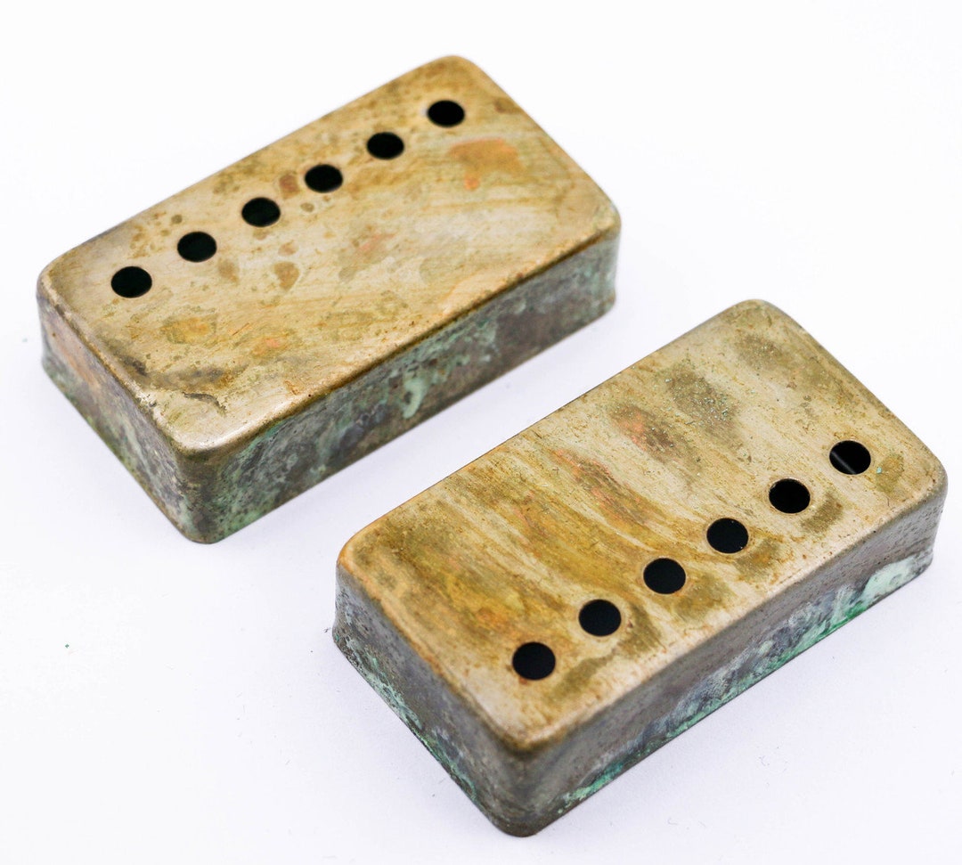 AGP ™ - Aged Relic Chrome Humbucker Cover Set 50mm Pole Spacing #314246 ...