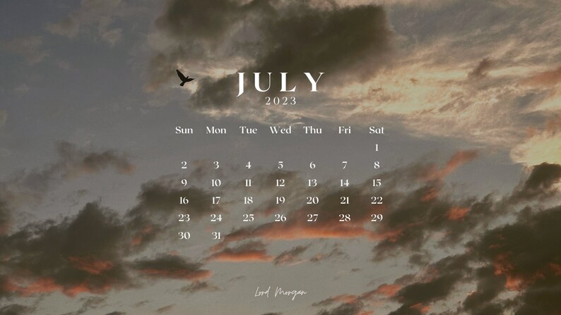 Monthly Calendar Desktop Wallpaper - Etsy