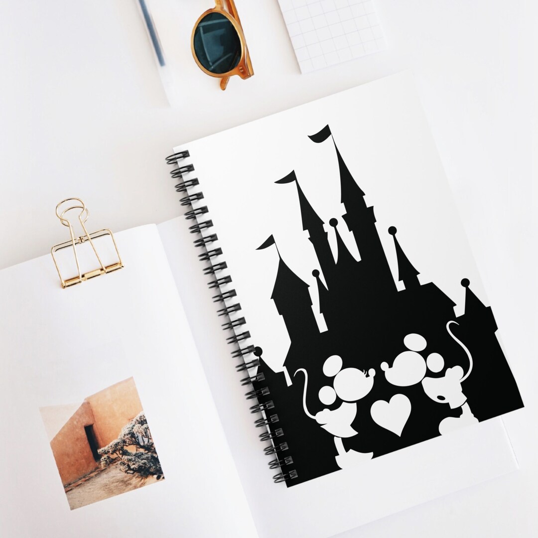 Mickey and Minnie in Front of the Castle Spiral Notebook - Ruled Line ...