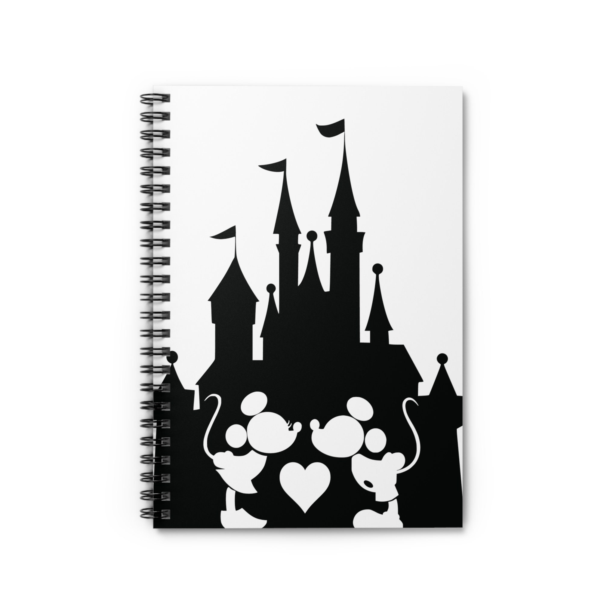 Mickey and Minnie in Front of the Castle Spiral Notebook - Ruled Line ...