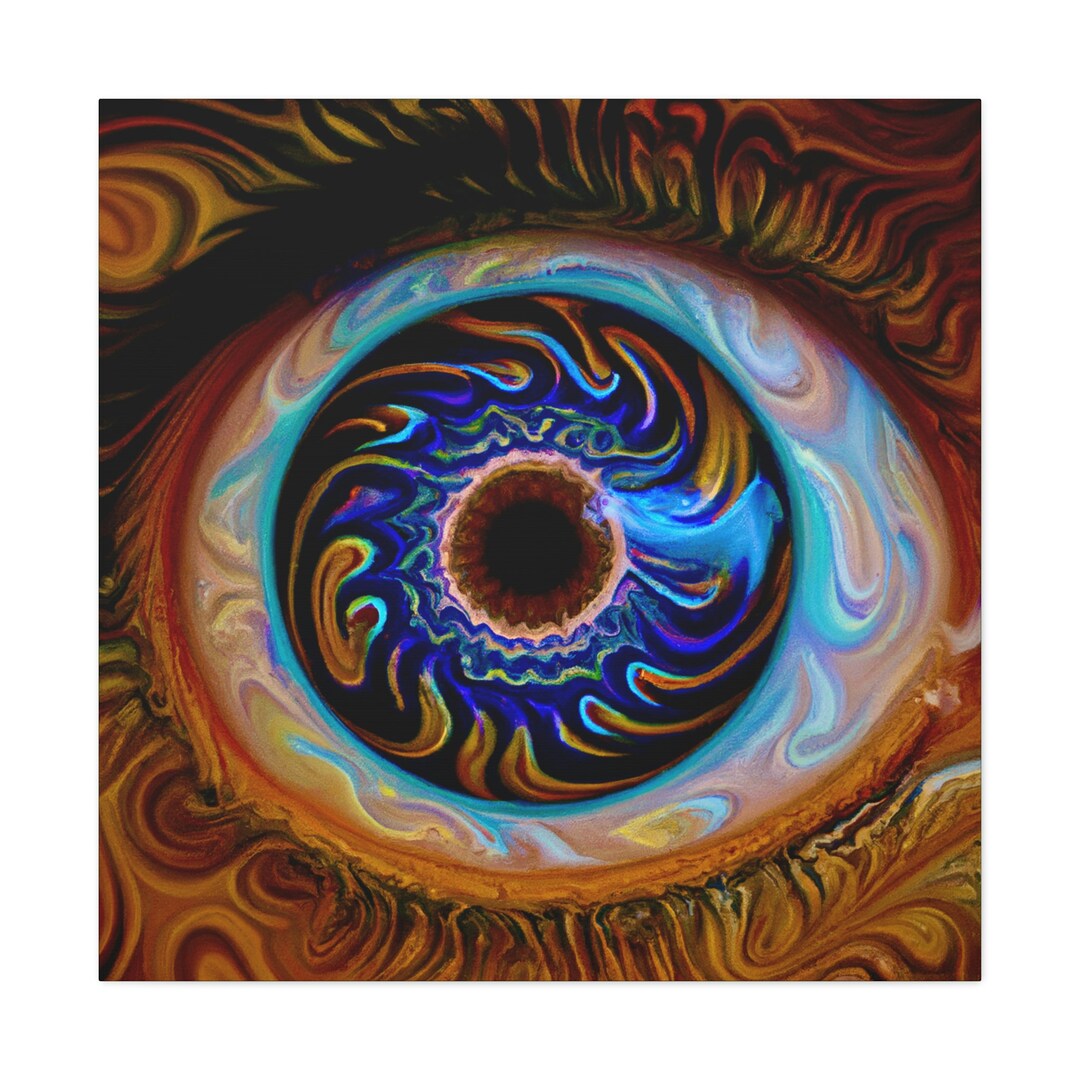 Canvas Print Original Psychedelic Style Artwork Human Eye Variation 3 ...