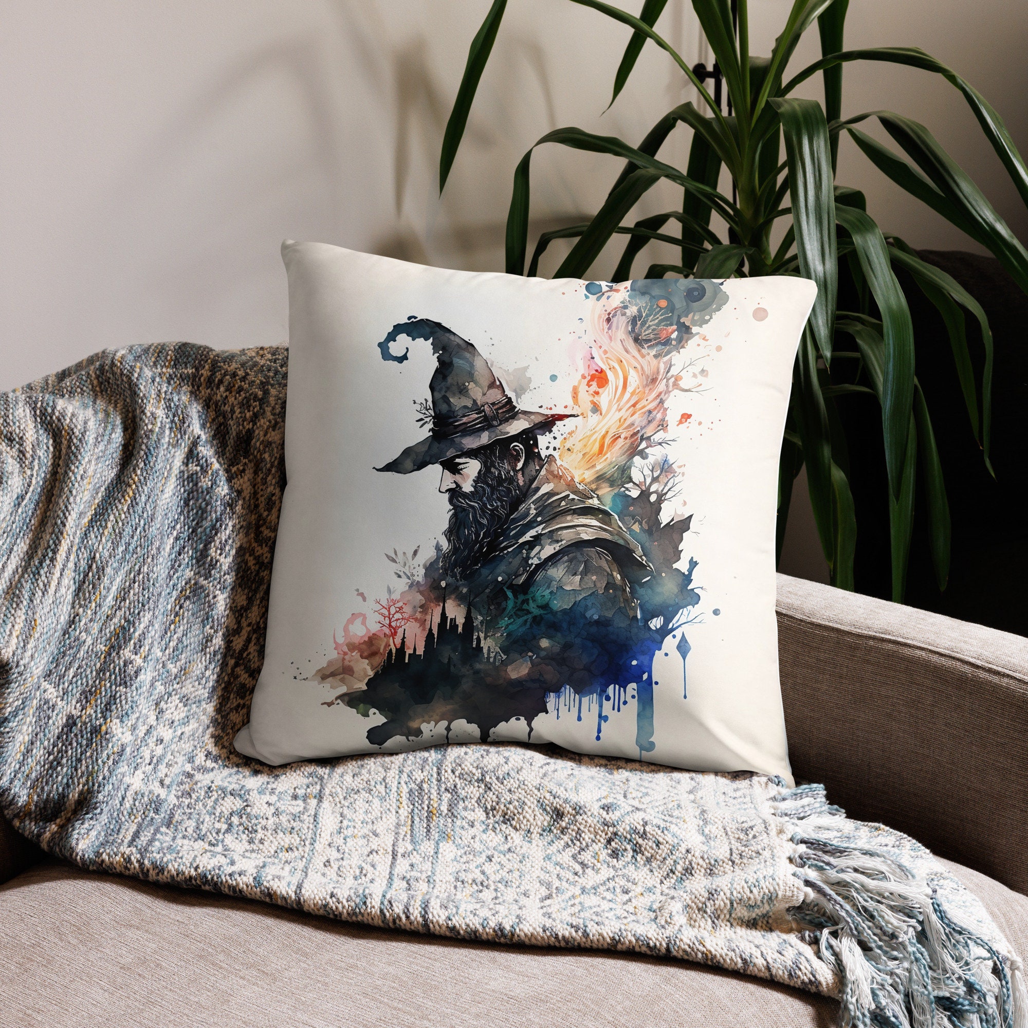 Watercolor Fantasy Wizard SVG PNG JPEG, Download Digital Files, Dark ...