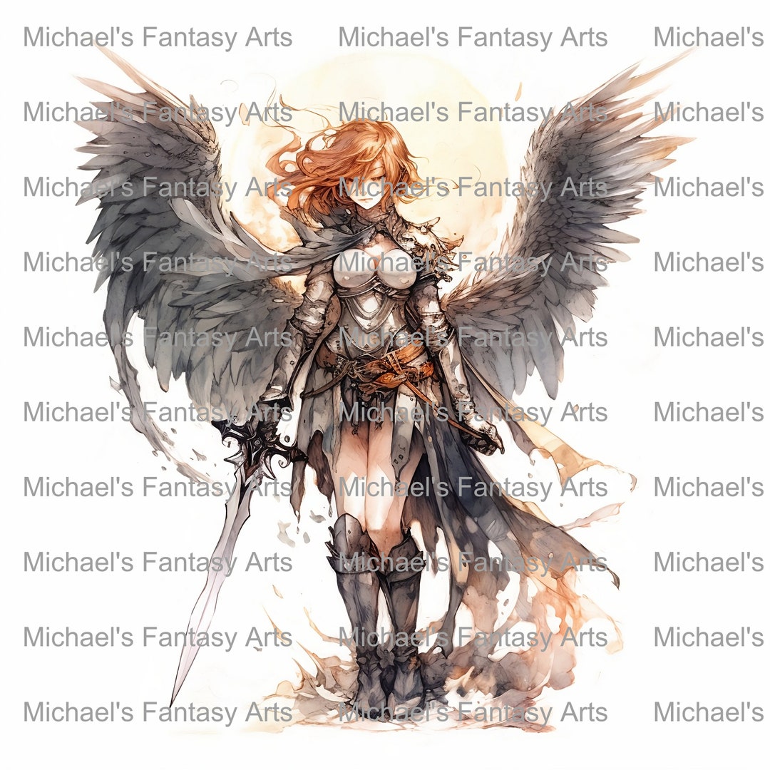 Watercolor Fantasy Angel SVG PNG JPEG, Download Digital Files, Use for ...