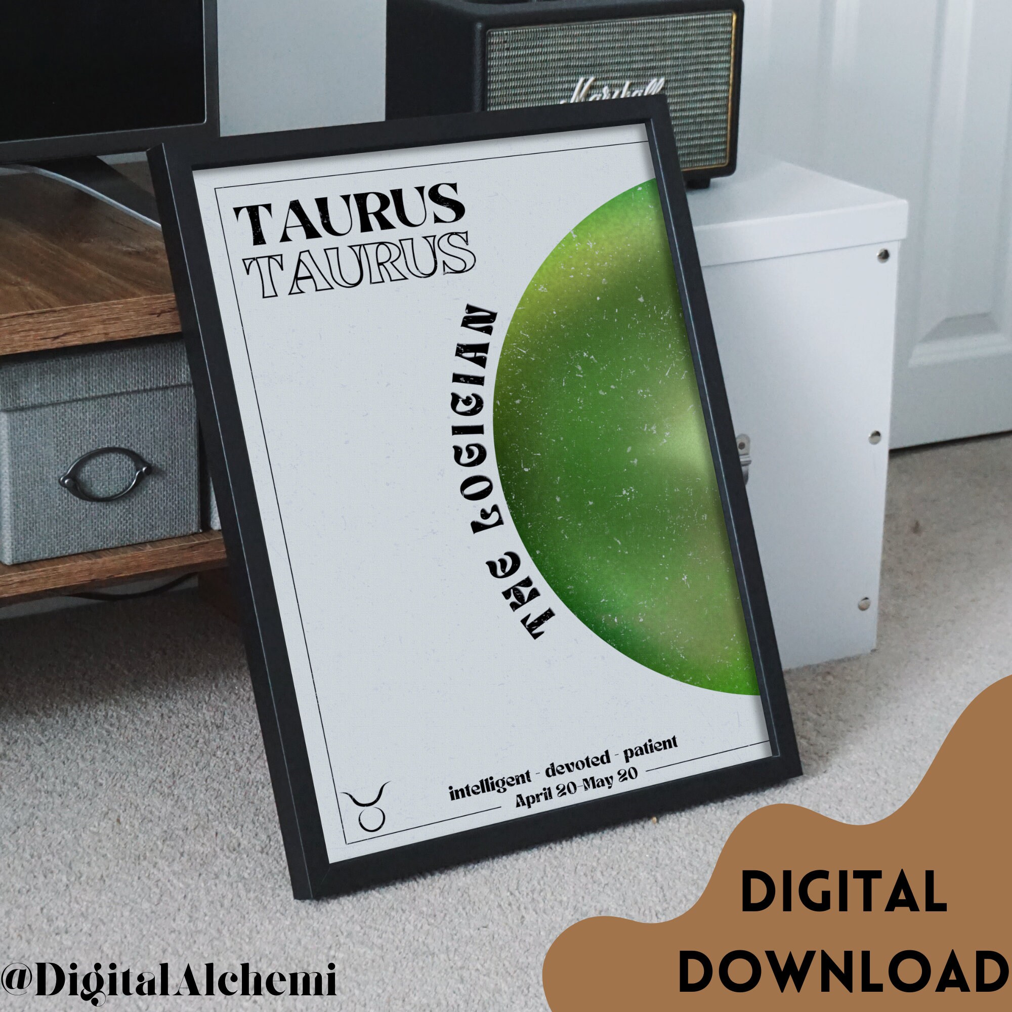 Taurus Wall Art Zodiac Poster Printable Taurus Wall Art - Etsy