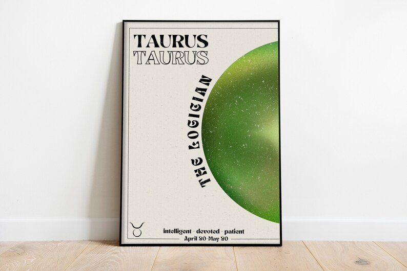 Taurus Wall Art Zodiac Poster Printable Taurus Wall Art - Etsy