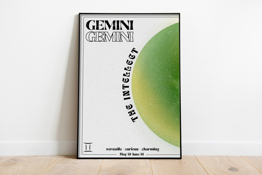 Gemini Wall Art Zodiac Poster Printable, Gemini Wall Art, Astrology Art ...
