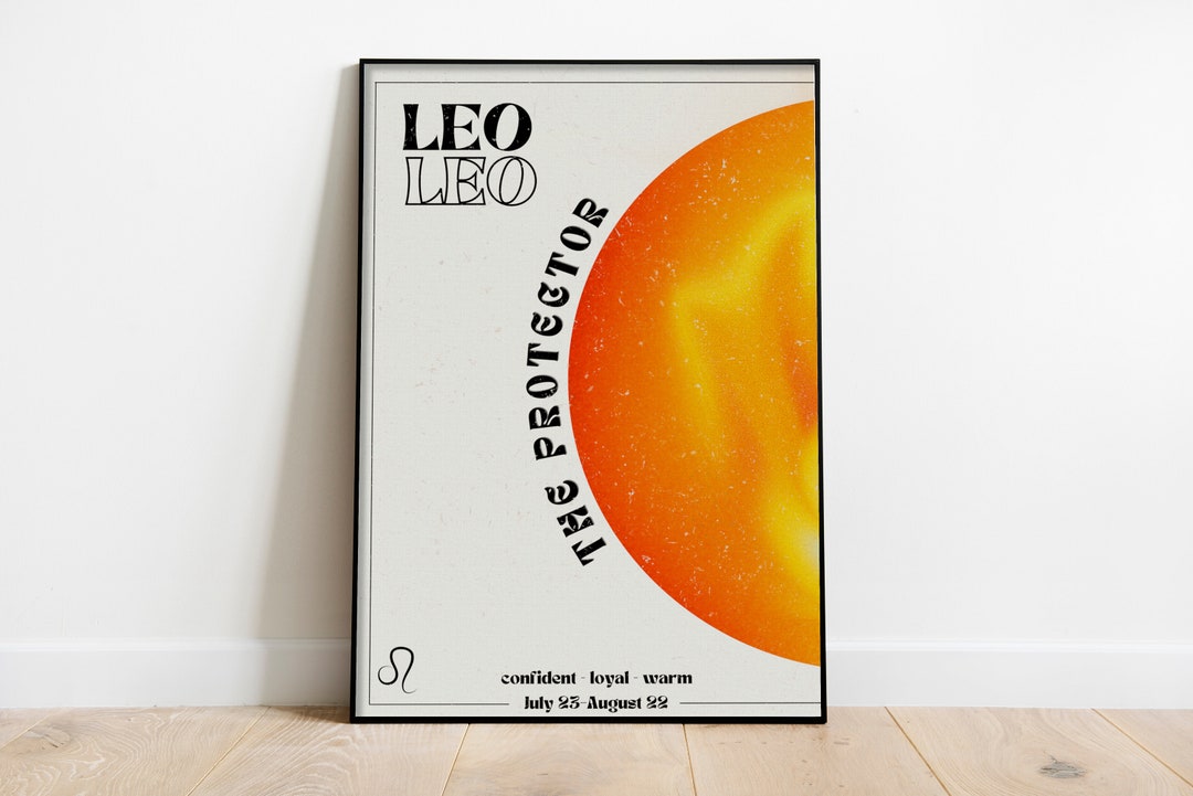 Leo Wall Art Zodiac Poster Printable, Leo Wall Art, Astrology Art, Leo ...