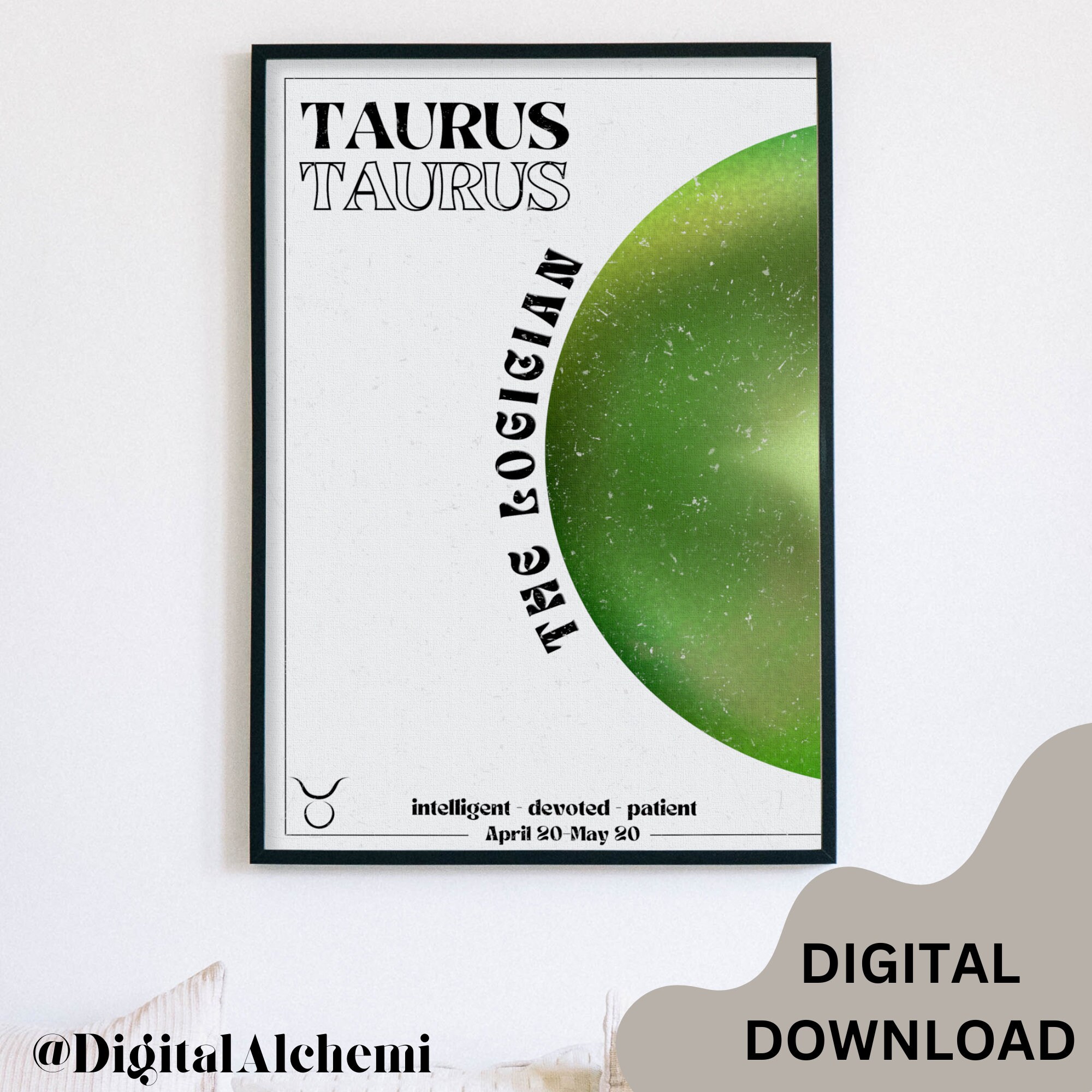 Taurus Wall Art Zodiac Poster Printable Taurus Wall Art - Etsy